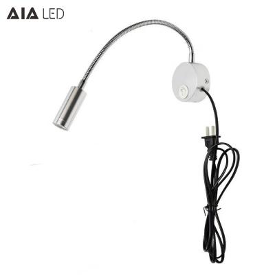 China IP40 USB surface mounted flexible reading wall light 3W Interior headboard wall lighting for bedside for sale