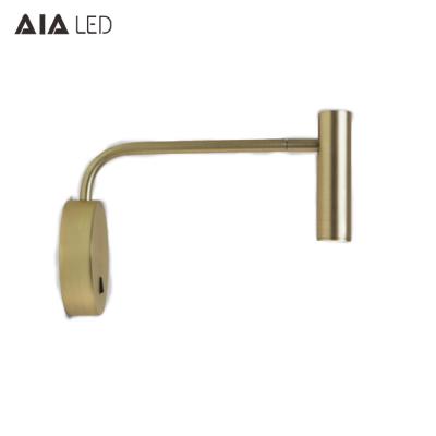 China Surface mounted gold led headboard wall light/led book reading light/led bed reading wall light for sale