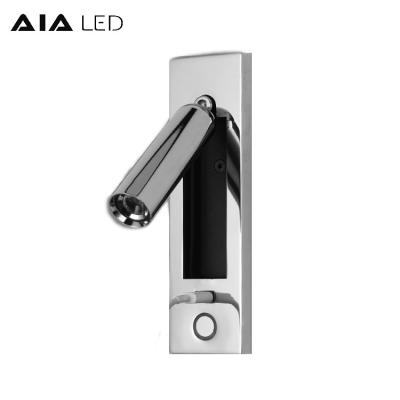 China IP20 recessed mounted usb LED bed wall lamp/indoor led bedside wall light LED headboard wall light for hotel for sale