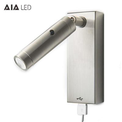 China Surface mounted USB bedside wall light led reading light USB book wall light for hotel projects for sale
