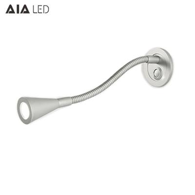 China IP40 wall mounted led bedside reading light 3W gooseneck wall lamp for villa decoration for sale