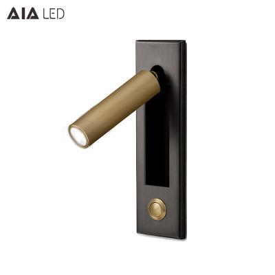 China Rotating led wall reading lamps flexible 3W led headboard wall light led bedside wall light for sale