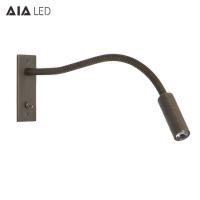 China Good quality recessed mounted 3W reading wall lamp hotel led flexible arm bedside reading light for house decoration for sale