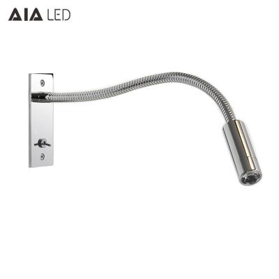 China Recessed gooseneck wall light 3W led bedroom bed wall light led headboard reading light for sale