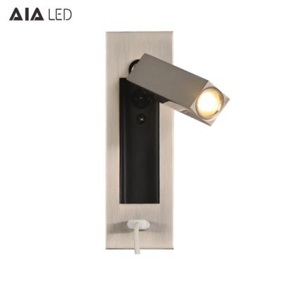 China Modern led bedside wall light/wall reading light hotel/usb led headboard reading light for hotel for sale