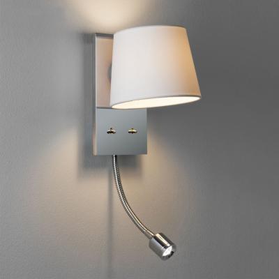 China Recessed mounted fabric shade E27 led reading wall light 3W led bedside wall lamp for villa projects for sale