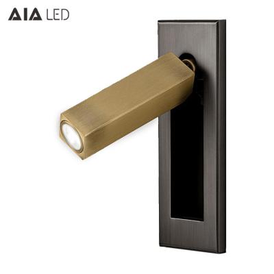 China Rotating embed mounted flexible arm reading wall light/bed bedside wall light led headboard wall light for sale