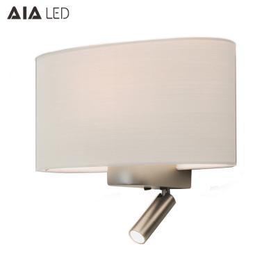 China Round Cloth shade reading wall light & Interior led bedside wall light headboard wall light for five star hotel for sale
