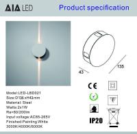 China Steel Round 2x1W  IP20 modern LED wall light /LED decoration wall lamp for shopping mall for sale