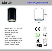 China IP65 waterproof modern circular european quality mounted 12W COB LED downlight&outdoor LED down lamp for sale