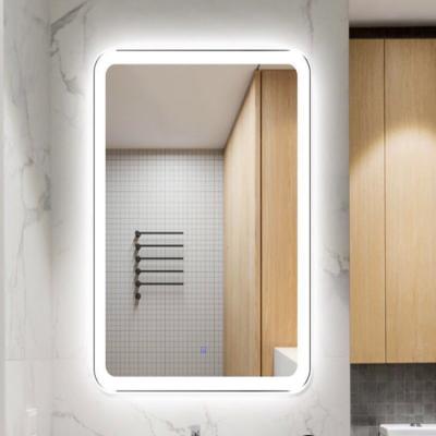 China Bathroom mirror square smart make-up mirror light hotel led anti-fog waterproof sink toilet wall mounted for sale