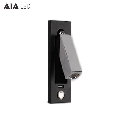 China Adjustable 3W silver brushed LED reading wall light /led bedside wall lamp bed wall lamp for sale
