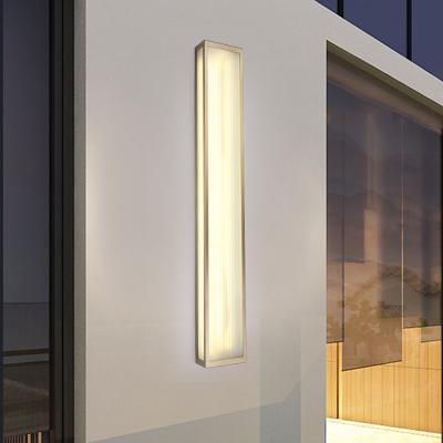 China European-style stainless steel outdoor wall light glass villa courtyard wall light community exterior wall light for sale