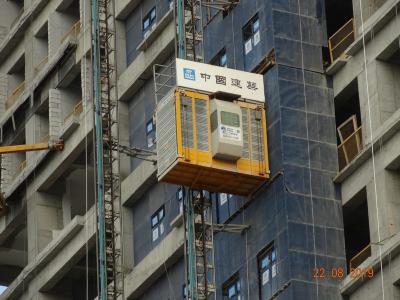 China VFD Motor 46 M / Min Building Site Rack And Pinion Hoist for sale