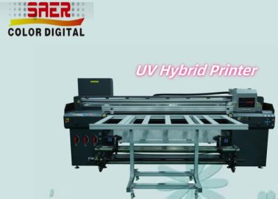 China Acrylic Ink CMYK 1.8m Roll To Roll And Flatbed UV Hybrid Printer for sale