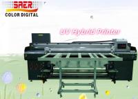 China 1.8m Wide Format Inkje CMYKW Wood Vinyl Roll Sticker Cardboard UV Hybrid printer for sale