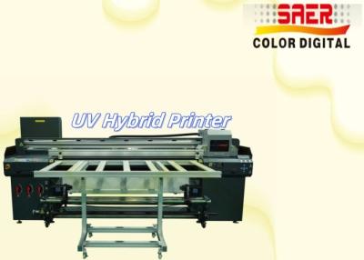 China SAER Shanghai Supplier Flatbed And Roll To Roll UV Hybrid Printer CMYKW Varnish for sale