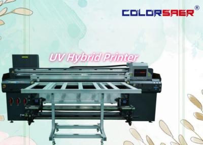 China Digital Printing Plotter UV Hybrid PVC Banner Leather Wide Large Format Inkjet Printer UV Varnish Machine for sale