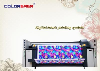 China Digital Textile Printing System with 3 Epson Print Heads 2200mm Max Materials Width and Dual CMYK Color for Fabric and Flag Printing for sale