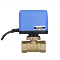 China Fan Coil Electric Actuated Spring Return Actuator DN50 Brass 3 Way Motorized Ball Valve for sale