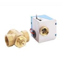 China Electric Water Diverter 3-Way Control Motorized Zone Valve for DN20 Brass Fan Coil Unit for sale