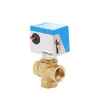 China Electric Water Diverter 3-Way Control Motorized Zone Valve for DN20 Brass Fan Coil Unit for sale