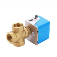 China Electric Water Diverter 3-Way Control Motorized Zone Valve for DN20 Brass Fan Coil Unit for sale