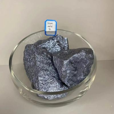 China Silver Gray Silicon Metal 441/421 Metal Silicon For Casting Desulfurizer for sale