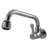 China Brass Basin Faucet with Single Handle and Chromium Surface for Wall-Mounted Bathroom Sink for sale