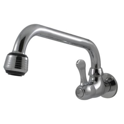 China Brass Basin Faucet with Single Handle and Chromium Surface for Wall-Mounted Bathroom Sink for sale