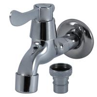 China Wall Mounted Bathroom Faucet with Brass Body Anti-splash Double Water Outlet and Ceramic Valve Core for sale