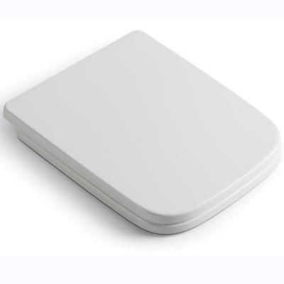 China Square White PP Toilet Seat Cover with One Button Quick Release and Slow-Close Function for sale