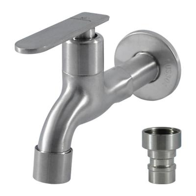 China Modern SUS304 Stainless Steel Wall-mounted Single Handle Bathroom Faucet for Home and Hotel Use for sale