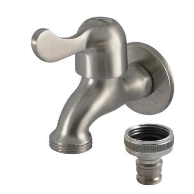 China Classic Polished Chrome 304 Stainless Steel Wall-Mounted Bathroom Basin Faucet with Single Handle for sale