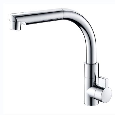 China ABS Material Kitchen Faucet with Wall-Mounted Installation, Single Handle Design and Chrome Surface Finishing for sale