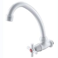 China Modern ABS Goose Neck Water Faucet with Chrome Surface Finishing Single Handle Wall-Mounted Plastic Tap for sale