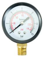 China 50 radial gauge, electrophoresis iron shell side connection, air pressure gauge copper connector, air compressor gauge for sale