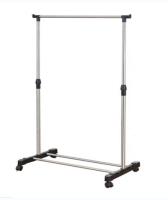 China Foldable single-bar steel-made clothing standing frame with fabric drying rack for sale