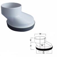 China the white pvc toilet positioner pipe fitting with rubber ring directly discharges water. for sale