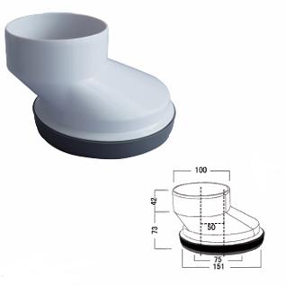 China the white pvc toilet positioner pipe fitting with rubber ring directly discharges water. for sale
