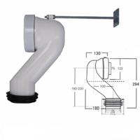 China Modern White Plastic PP Toilet Pan Connection Pipe With Exhaust Elbow For Bathroom Fittings Connection Pipe for sale