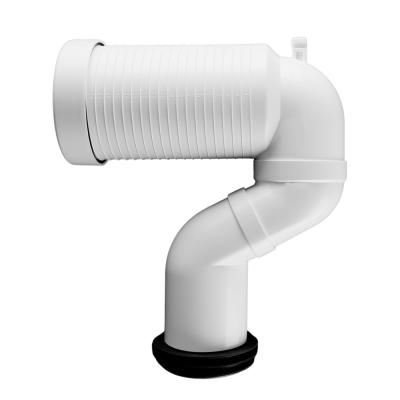 China Adjustable-Length White PVC Pipe Connector, Used For Connecting WC Panel To Plastic Drainage Pipe for sale