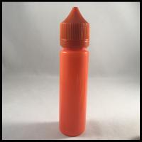 China Orange Small Plastic Dropper Bottles , Custom Round 60ml Unicorn Drip Bottle for sale