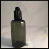 China PET Dark Dropper Bottles 50ml , Black Transparent Squeezable Dropper Bottles for sale