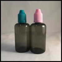 China PET Dark Dropper Bottles 50ml , Black Transparent Squeezable Dropper Bottles for sale