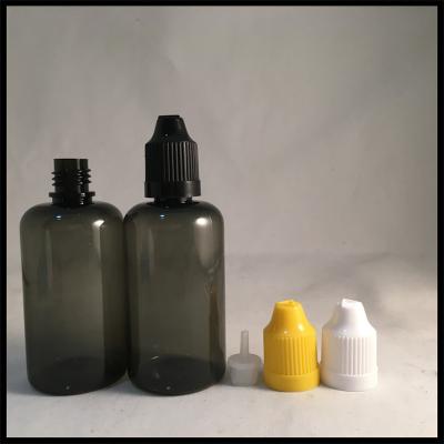 China PET Dark Dropper Bottles 50ml , Black Transparent Squeezable Dropper Bottles for sale