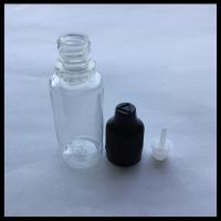 China Transparent PET E Liquid Bottles 15ml Long Thin Tip Dropper With Childproof Tamper Cap for sale