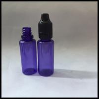 China Purple PET E Liquid Bottles , PET Plastic Squeezable Dropper Bottles 15ml Capacity for sale