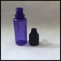 China Purple PET E Liquid Bottles , PET Plastic Squeezable Dropper Bottles 15ml Capacity for sale
