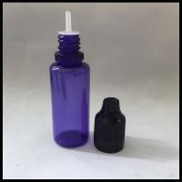 China Purple PET E Liquid Bottles , PET Plastic Squeezable Dropper Bottles 15ml Capacity for sale